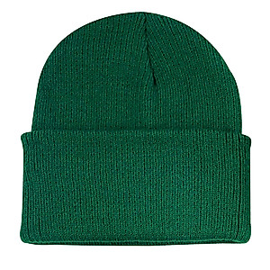 Zando Kids Winter Beanies Soft Warm Knit Baby Hats Children Caps Boys Girls Cute Cuff Baggy Hip-hop Slouchy Hat Dark Green One Size