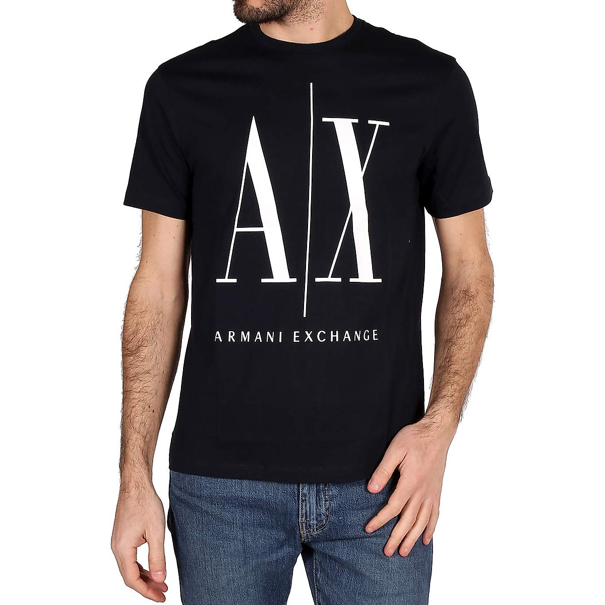 A|X ARMANI EXCHANGE mens Icon Graphic T-shirt T Shirt, Navy, Large US