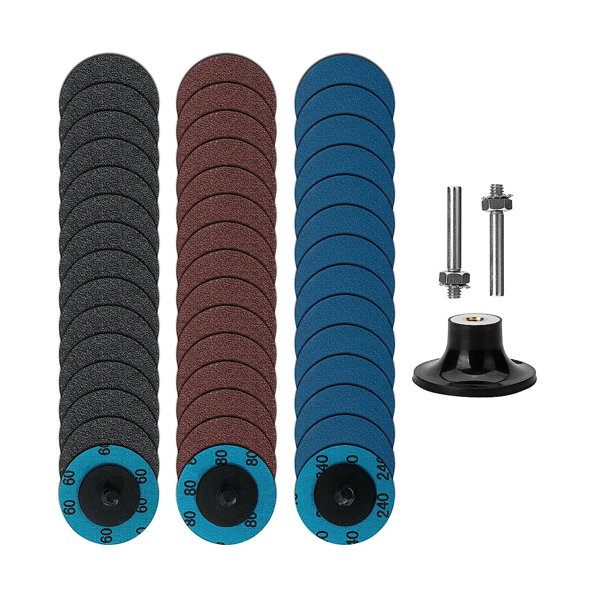 Bates- Quick Change Sanding Discs, 47 pcs, 2-Inch, 1/4” Holder, Grinding Disc, 2 Inch Sanding Discs, Abrasive Wheels & Discs, Sanding Discs 2 Inch, Sanding Pads, Grinder Disc, Sanding Disc for Drill