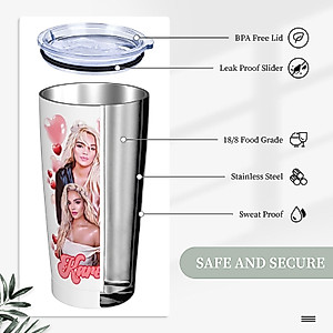 Kiserjens Stainless Steel Insulated Tumbler Vacuum Water Bottle Travel Cup Coffee Mug With Straw,Lid and Brush 20 oz
