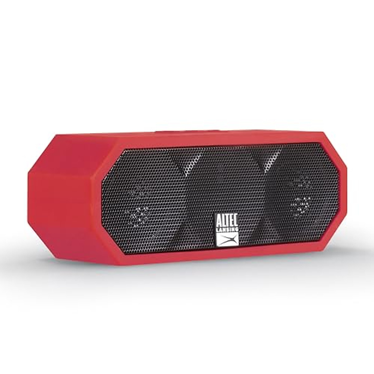 Altec Lansing Jacket H2O 2 - Waterproof Bluetooth Speaker with 3.5mm Aux Port, IP67 Certified & Floats in Water, Compact & Portable Speaker for Travel & Outdoor Use, 8 Hour Playtime,Deep Red