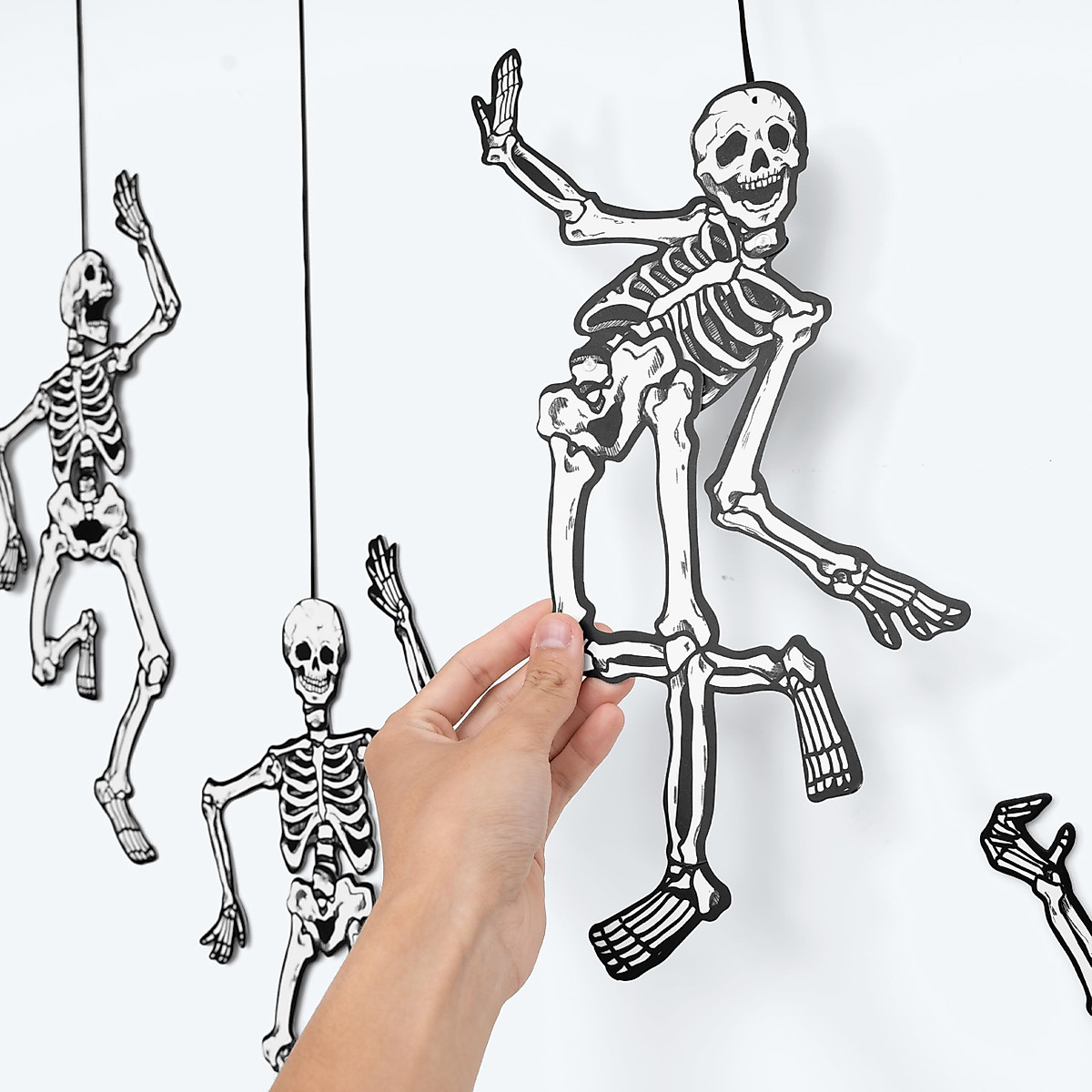 Cheerland Skeleton Bone Garland for Halloween Gatherings White Skull Dancing Bones Spooky Scary Celebration Party Decorations and Supplies