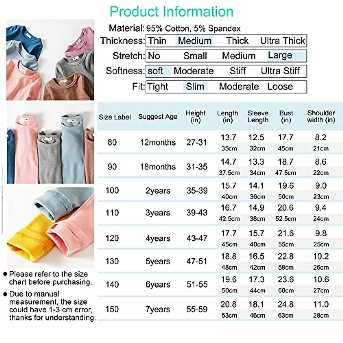 KISBINI Toddler Girls Boys Pajamas Basic Solid Color Cotton Sleepwear Soft Long Sleeve Pjs 2pcs Set White