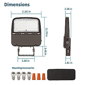 Xbuyee 150W LED Parking Lot Light with Dusk to Dawn Photocell, Dimmable Commercial Outdoor Shoebox Lights with Trunnion Mount, 130LM/W 5000K 100-277V IP65, Power Selectable (75W/100W/150W) ETL Listed