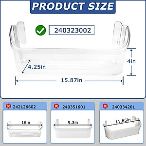 UPGRADED 240323002 Refrigerator Door Bin Shelf Compatible with Frigidaire & Electrolux Parts Replaces 240323006 240323009 240323005 AP2115742 AH429725 EA429725 PS429725