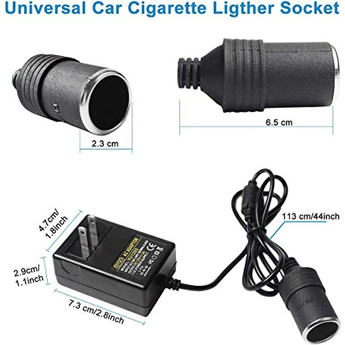 BYGD AC to DC Converter, 100V ~ 240V to 12V 2A 24W, Car Cigarette Lighter Socket AC/DC Power Supply Adapter Transformer for Low-Power Car Devices, Car