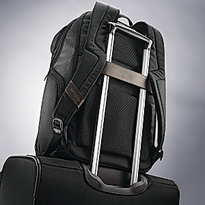Samsonite Kombi Business Backpack, Black/Brown, 17.5 x 12 x 7-Inch