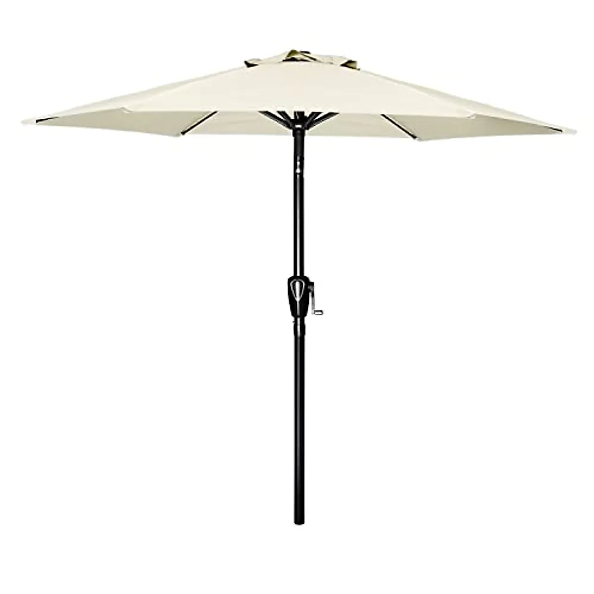 YSSOA 7.5' Patio Umbrella Outdoor Table Market Yard Umbrella with 6 Sturdy Ribs, Beige