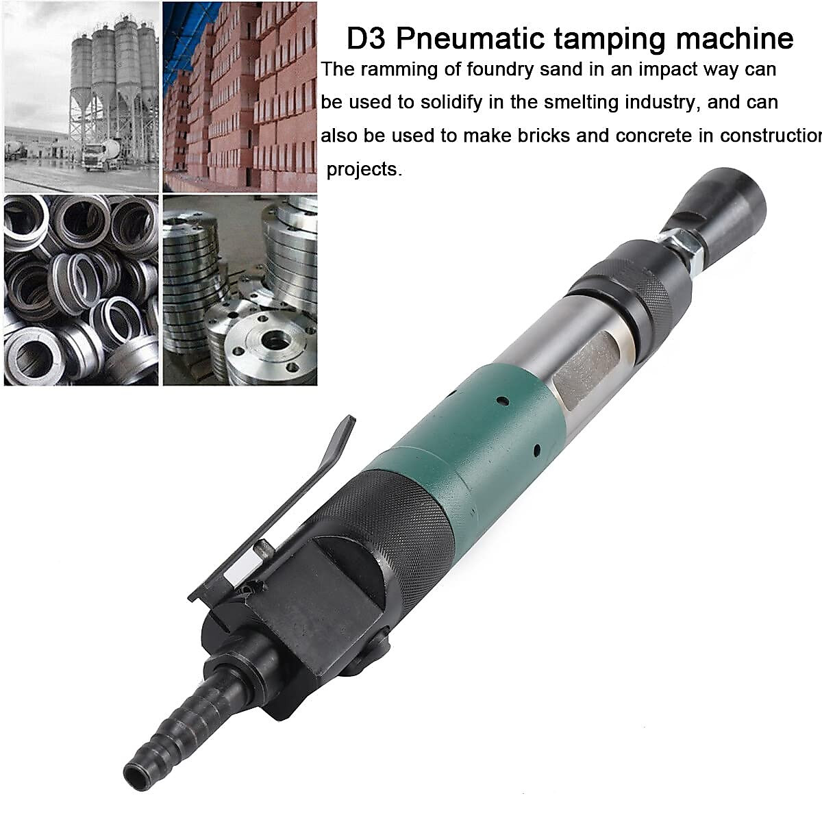 Pneumatic Tamper ECUTEE Pneumatic Rammer D3 Earth Sand Rammer Machine Tamper Air Hammer Sander Handheld Pneumatic Tamping