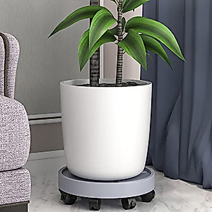 RUDINO,Plant Caddies,Rolling Plant Stand,Planter Caddy,Plant Roller Base,Planter Caddy with Wheels,Plant Tray with Wheels,Plant Stand with Wheels Outdoor.-Grey-Living Room,Balcony,Study and Garden.