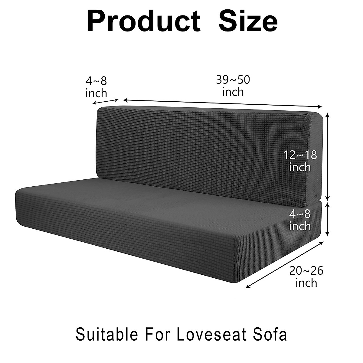 RunNico RV Dinette Cushion Cover-Elastic Camper Cushion Slipcovers-Stretchable Loveseat Sofa Furniture Protector for RV Camper Car Bench (1 Backrest Cover & 1 Bench Cover) (Grey)