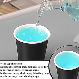 Huaiid 3 Oz 100 Packs Small Disposable Bathroom Mouthwash Cups Bathroom Paper Cups Espresso Paper Cups Small Paper Cups for Snack Bathroom Espresso Perfect for Home Condos Rvs Campers（Black）