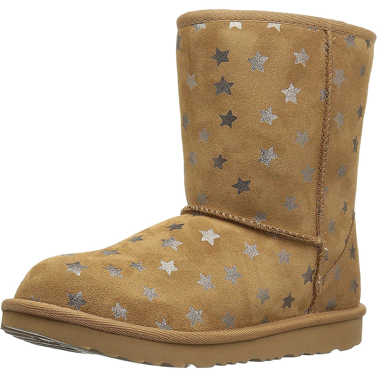 UGG Unisex-Child Classic Short Ii Stars Boot, Chestnut, 8 Toddler