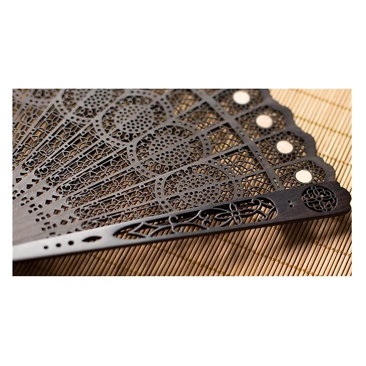 Folding Hand Fan Folding Fan Handheld Folded Fan Exquisite Carved Ebony Wooden Fans for Wedding Adult Calligraphy Painting Fine Art Hand Fan Craft Gift Foldable Fan Hand Held Fans