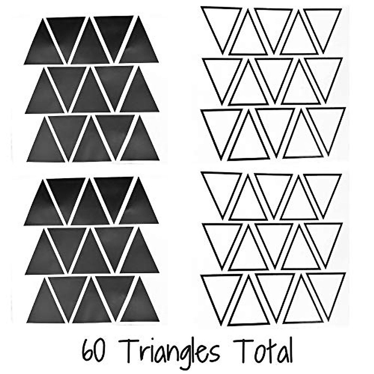 The Boho Design Tribal Triangles Wall Decals Peel and Stick for Kids, Baby Bedroom Nursery and Living Room, Vinyl Wall Stickers Decor (Black)
