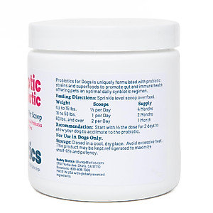 Buddy Biotics Probiotic + Prebiotic for Dogs- Gut Flora Health, Digestive and Immune Health, Diarrhea and Bowel Support – 5 Billion CFU per Scoop