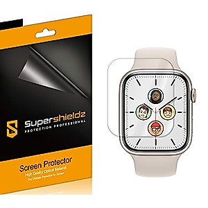 Supershieldz (3 Pack) Designed for Apple Watch Series 9/8/7 (41mm) Screen Protector, High Definition Clear Shield (TPU)