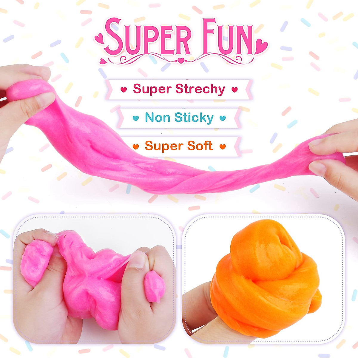 Valentines Day Cards for Kids- 24 set of Butter Slime with Valentine's Day Card Bulk, School Classroom Valentine's Gifts Exchange, Valentine's Party Favors for Kids, Valentine's Prizes