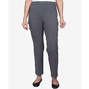 Alfred Dunner Women's Allure Slimming Missy Stretch Pants-Modern Fit, Grey, 10