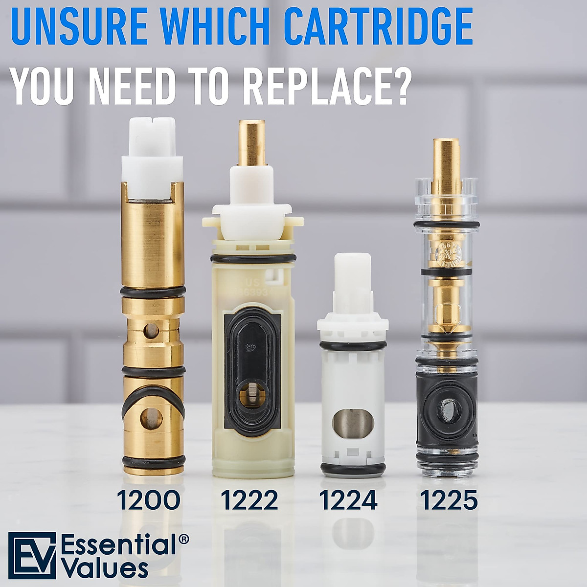 1224 Moen Replacement Faucet Cartridge – Aftermarket Replacement Compatible with 2 Handle Faucets & Moen Tub Shower | Durable Brass 1224b and Plastic - 2 PACK