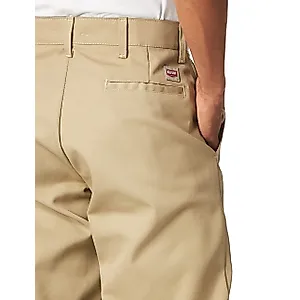 Red Kap Men's Stain Resistant, Flat Front Work Pants, Khaki, 48W x 30L