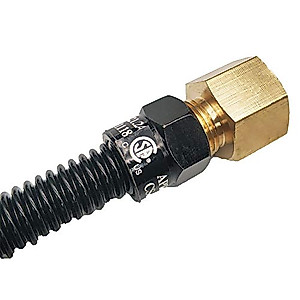 MENSI Non-Whistle 304 Stainless Steel Flexible Flex Gas Line for LPG and NG Fire Pit Hose Connection Kit in 24" Length