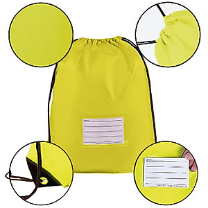 40 Pcs Drawstring Bags,Bulk Draw String Backpack, DIY Gym Sports Cinch Bag Sackpack for Women Men, Yellow