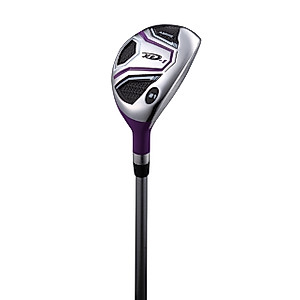 Aspire XD1 Ladies Womens Complete Right Handed Golf Clubs Set Includes Titanium Driver, S.S. Fairway, S.S. Hybrid, S.S. 6-PW Irons, Putter, Stand Bag, 3 H/C's Purple (Right Hand Petite -1")