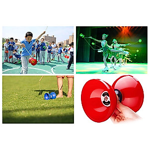 MAGICYOYO MD01 Large Diabolo Yoyo with Pro Triple Bearings for Kids to Adults Toy, Pro 5" Red Diabolo+ 2 Pairs Carbon Sticks+ Bag+ 4 Strings Kit, Chinese Yoyo Diabolos High Performances Tricks