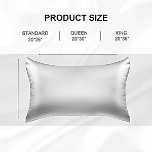100% Mulberry Silk Pillowcase for Hair and Skin, Queen Size Silk Pillow Case 2 Pack with Hidden Zipper, 20x30, Set of 2, White