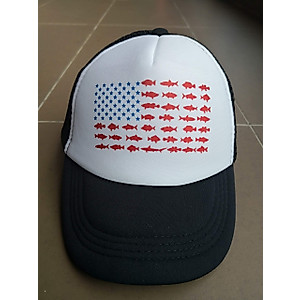 OASCUVER Kid Printing Ocean Floral Sea Fish Flag Hat Toddler Mesh Trucker Boys Girls Adjustable Snapback Baseball Cap