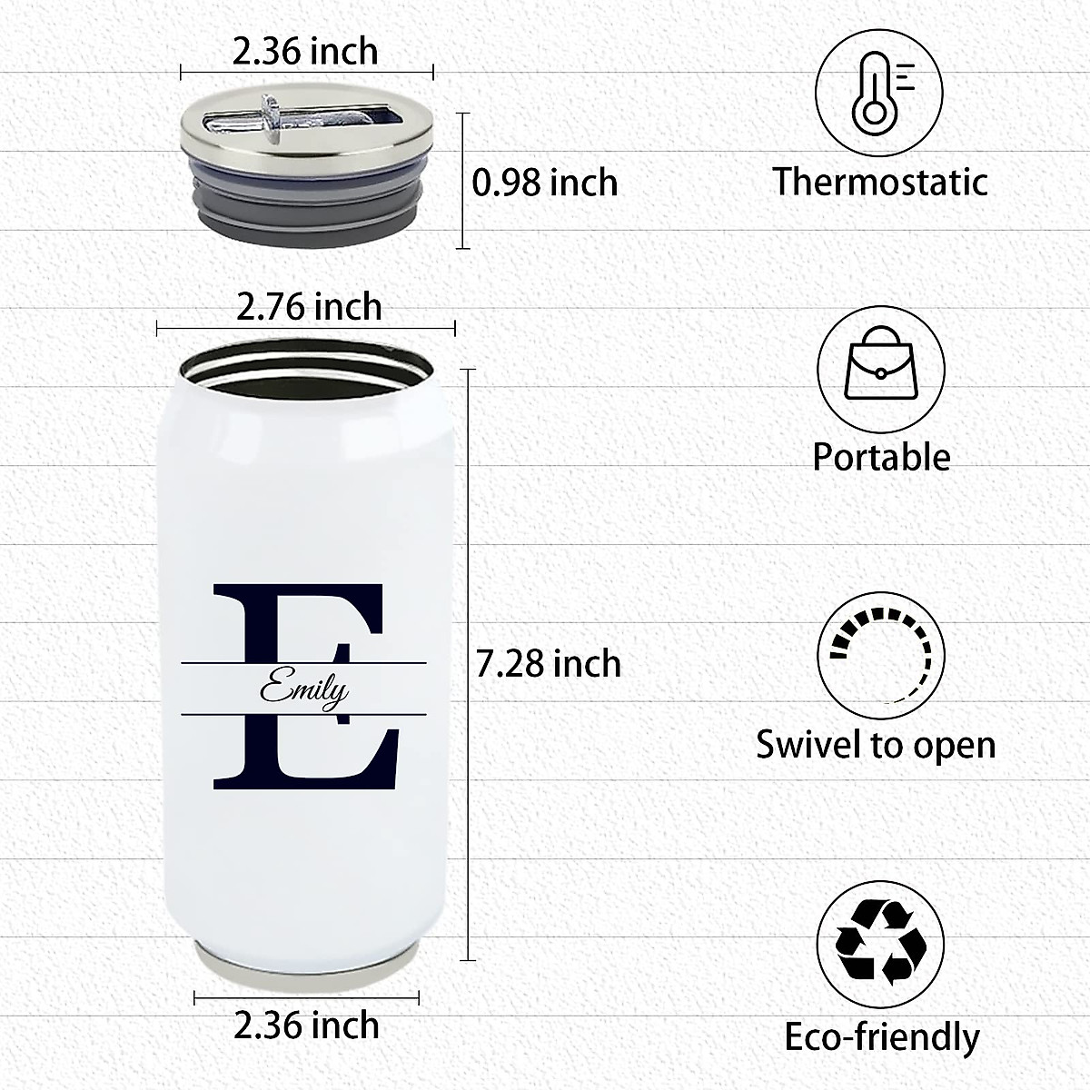 Personalized Stainless Steel Water Bottle - Custom Gifts for Girlfriend from Boyfirend Personalized Cups with Photo to Girlfriends Gifts 13.7oz