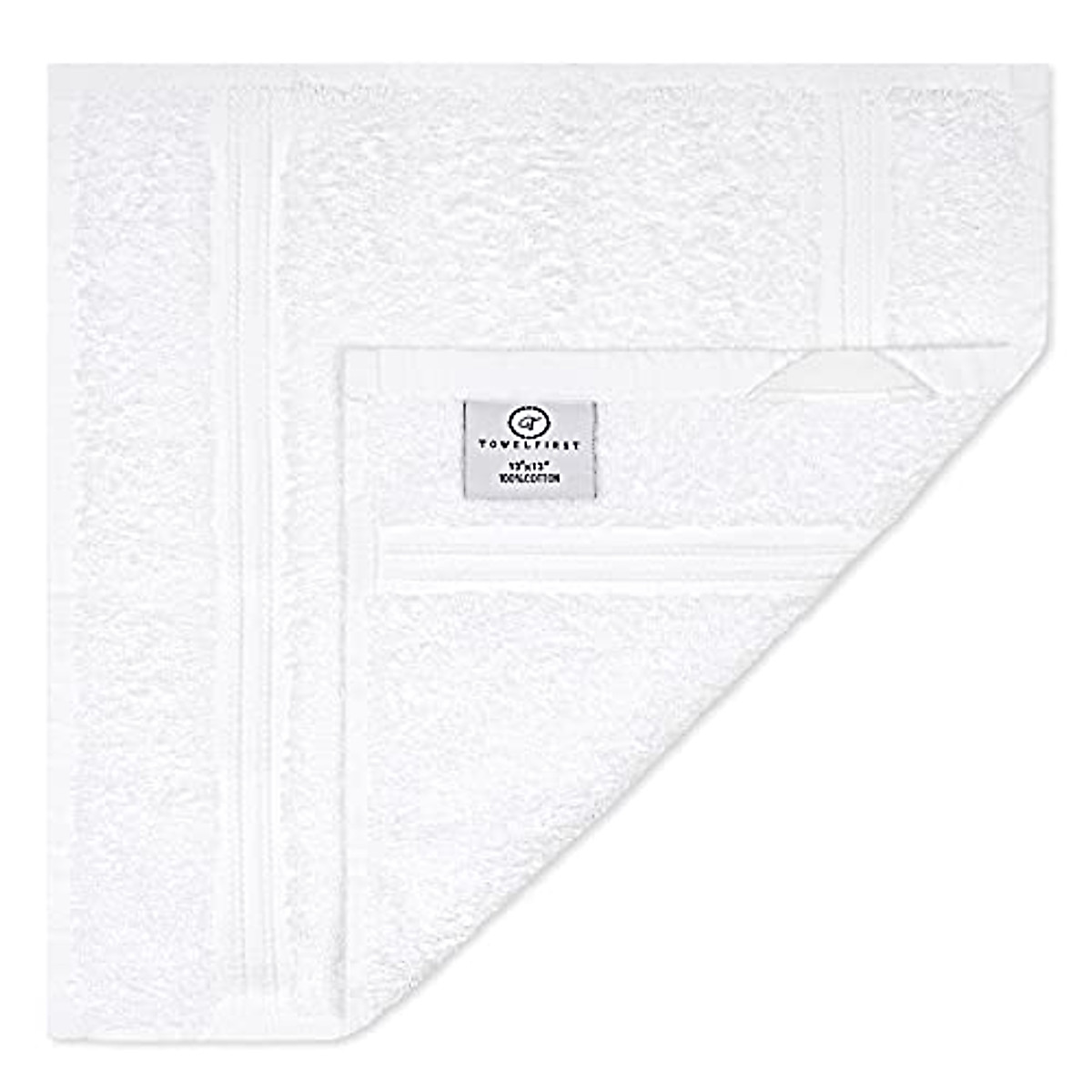 TowelFirst Luxury Washcloth Set with Loop to Hang, 6 Pack, 13 x 13 Inches, 100% Cotton, Ultra Soft and Highly Absorbant