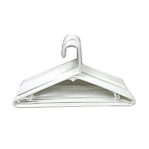 THE UM24 Set of 16 White Durable Lightweight Plastic Adult Hangers - 35 Grams