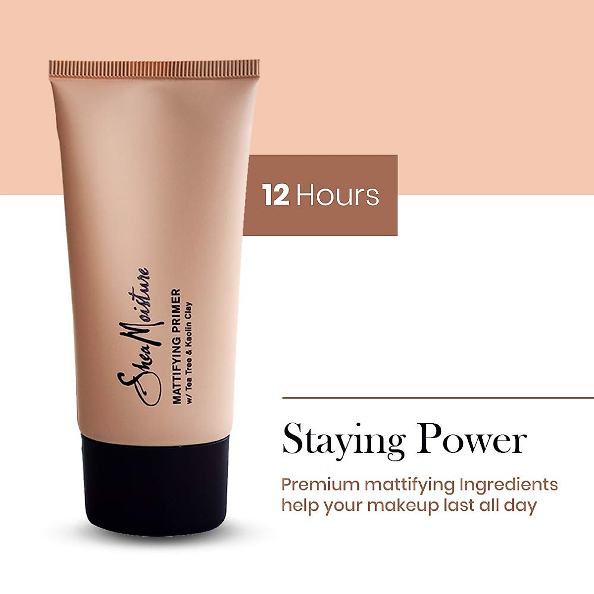 SheaMoisture Mattifying Primer - Matte Face Primer Hydrates and Balances Skin - Made with Organic Shea Butter, Tea Tree and Kaolin Clay (Good for oily, acne prone or sensitive skin) 1 Pack (1.7oz)