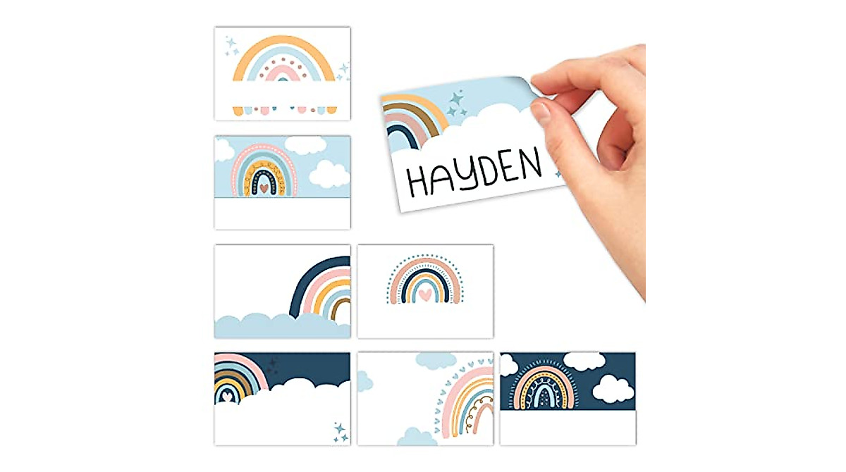 Hadley Designs Boho Rainbow Name Tags for Kids & Classrooms