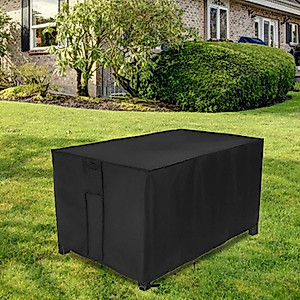 Rilime Fire Pit Cover Rectangular,Waterproof Fire Table Cover Rectangle for Outdoor Gas Propane Fire Table - 52 x 34 x 24, Black