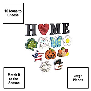 The Lakeside Collection Decorative Tabletop Home Letter Sign with Seasonal Icons - 13 Pieces