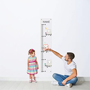 Personalized Kids Canvas Growth Chart, Height Chart, Growth Chart Banner, Cute Owl