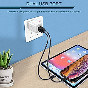 USB Wall Charger, Foldable Charger Adapter, AILKIN 2Pack 2.4Amp Dual Port Quick Charger Plug Cube AC Travel Box for iPhone 14 Pro Max 13 12 11Pro Max/X/XS/XR/8/7/6S Plus, Samsung Galaxy S10/S9/S8 Edge