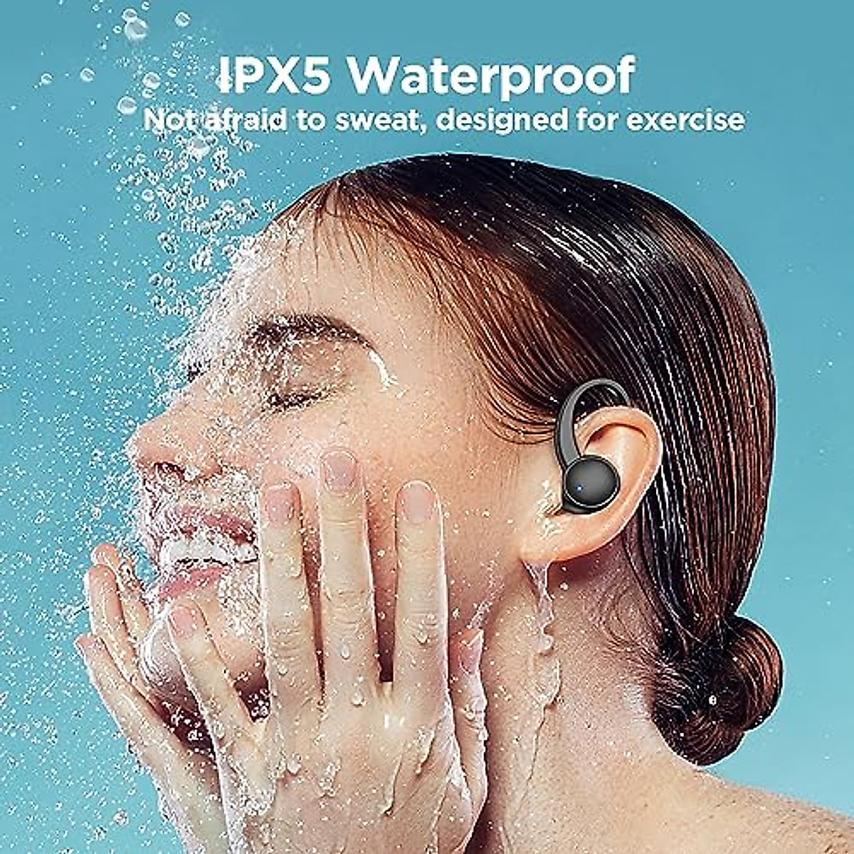 Wiykasenbos Open Ear Headphones Open Ear Earbuds air Conduction Headphones Noise Cancelling Headphones with Microphone IPX5 Waterproof Headphones for Sport with Charging case