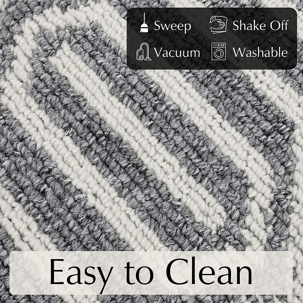 Emerson 2-Pack Indoor Doormats, 32" x 20" – Low Profile Front Door Mats – Welcome Outdoor Entrance Rugs – Machine Washable & Water Absorbent – Home Entryway Mats – Heavy Duty + Non-Slip (Gray)