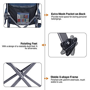 REDCAMP Oversized Camping Chairs for Adults 500lbs, Heavy Duty Hard Arm Portable Folding Chairs for Outside, Firm Outdoor Hunting Sports Chairs for Big and Tall Person