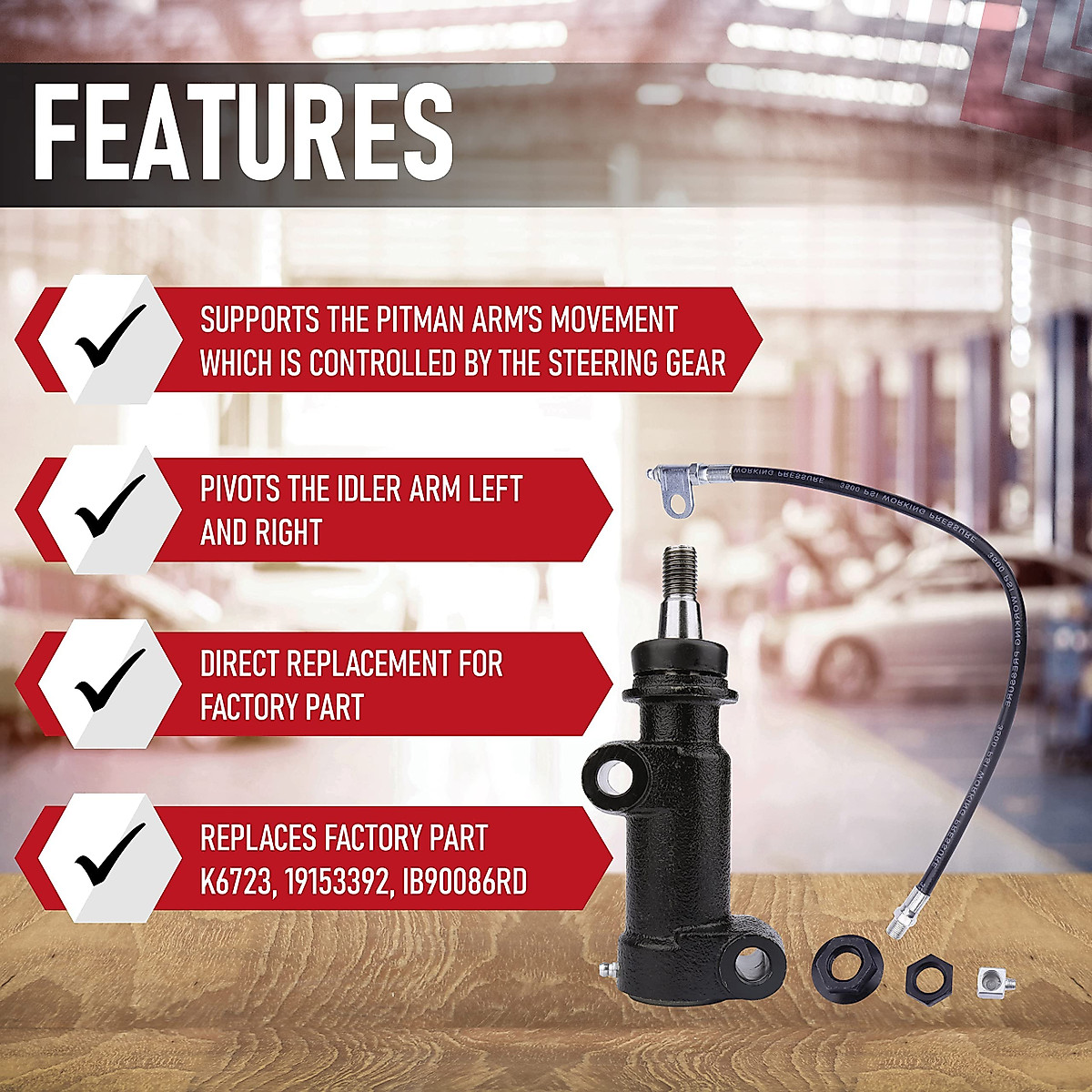 Replacement Steering Idler Arm Bracket, Compatible with Chevy, GMC and Hummer Vehicles - 1999-2018 - Escalade, Silverado 1500, Suburban 2500, Tahoe, Sierra 3500, Yukon XL 1500, H2 - Replaces K6723