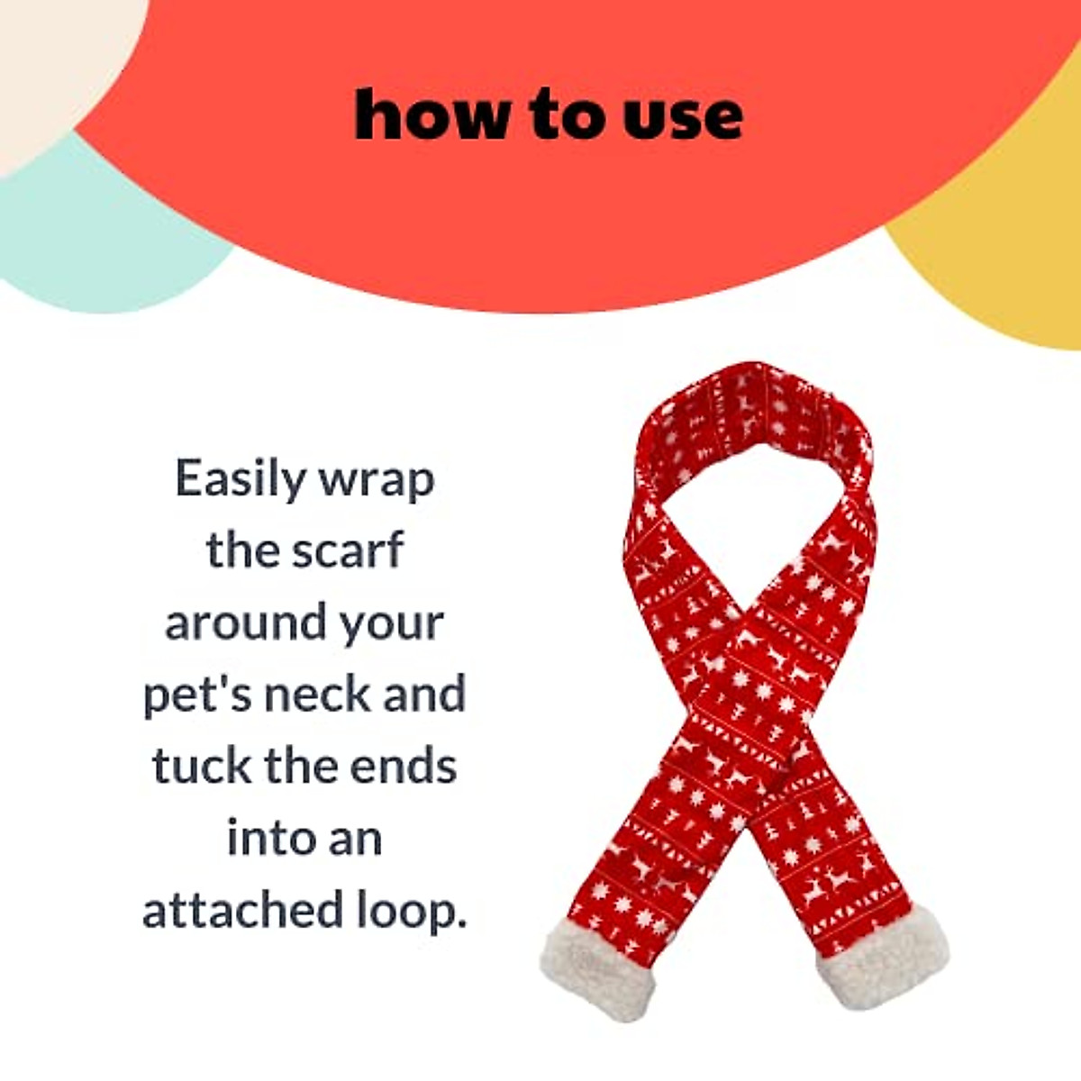 Huxley & Kent Pet Scarf | Red Fairisle (Medium) | Festive Christmas Holiday Accessory for Dogs/Cats | Holiday Pet Scarf Neckwear| Cute Fun Winter Pet Accessory