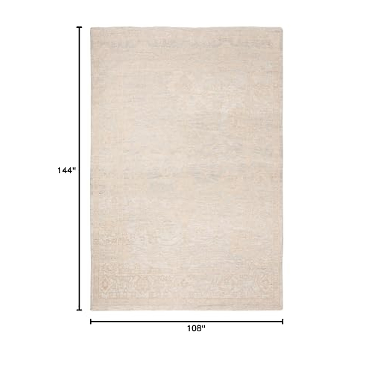 SAFAVIEH Izmir Collection Area Rug - 9' x 12', Light Blue & Ivory, Hand-Knotted Traditional New Zealand Wool, Ideal for High Traffic Areas in Living Room, Bedroom (IZM134M)