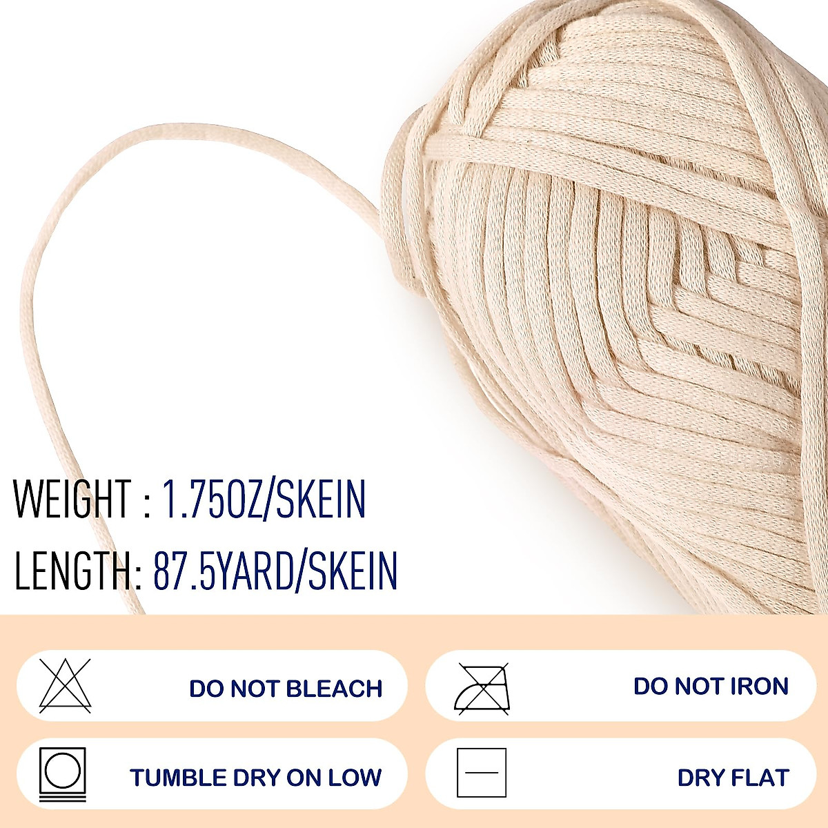 Timgle 18 Pack Beginners Crochet Yarn Cotton Yarn for Crocheting and Knitting with Easy to See Stitches Cotton Nylon Blend Yarn for Crochet Kit Making(Nature Colors)