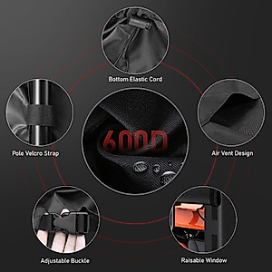 Zettum Generator Cover 32 Inch - 600D Outdoor Generator Covers Heavy Duty Waterproof, Small Outside Equipment Cover for DuroMax, Westinghouse, Champion, Predator, Honda Portable Generator 5000-10000W