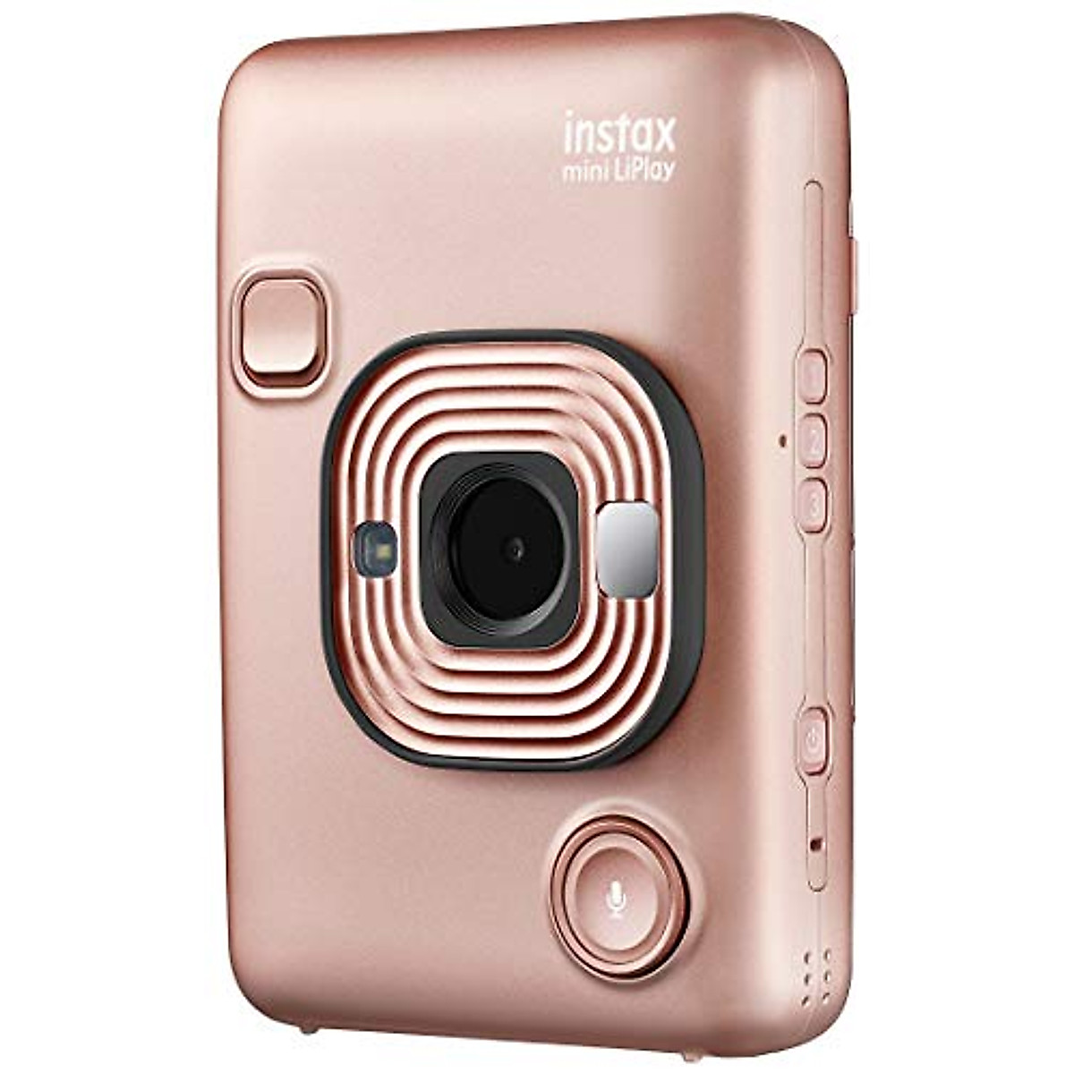 Fujifilm Instax Mini LiPlay Hybrid Instant Camera (Blush Gold) + Fujifilm Instax Instant Film (20 Shots) + Compact Camera Case – Instant Camera Bundle