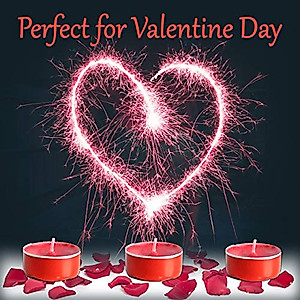 CandleNScent Richly Scented Tealight Candles, 30 Pack Tea Lights - Valentines Day | Red Rose Petals Fragrance - Floral Collection, Made in USA.